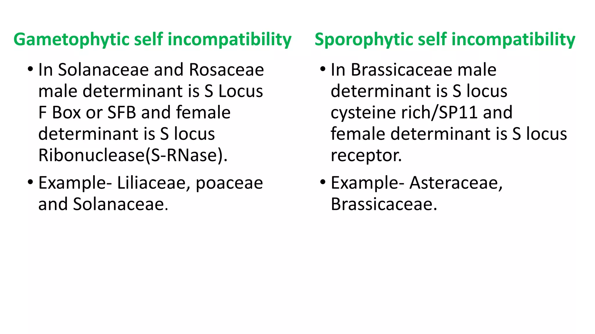 Gametophytic self incompatibility vs sporophytic self incompatibilty | PPTX