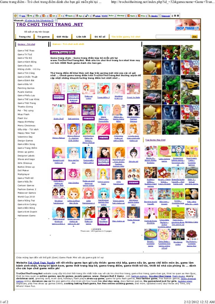 Game trang điểm trò chơi trang điểm dành cho bạn gái miễn phí tại www.tro choithoitrang