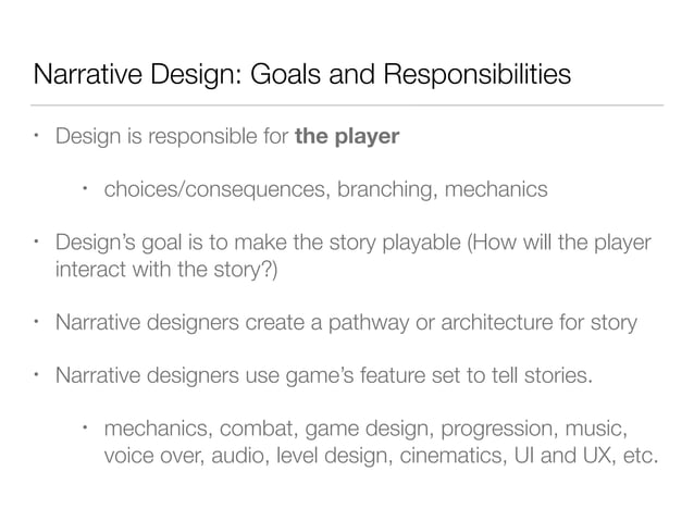 Game Writing & Narrative Design | PPT | Free Download