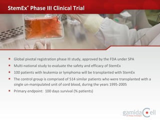 Gamida cell ppt_english_5-5-2010 | PPT
