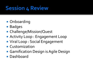 Gamification 101 session 5 | PPT