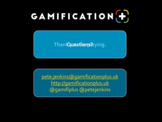 Gamification masterclass - Dossier Forum | PPT