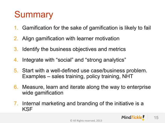 Gamification of online learning - Case study & Best practices | PPT
