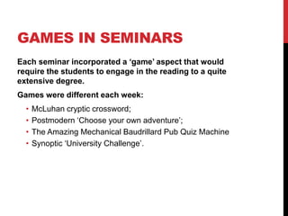 Gamifying the teaching of theory | PPT