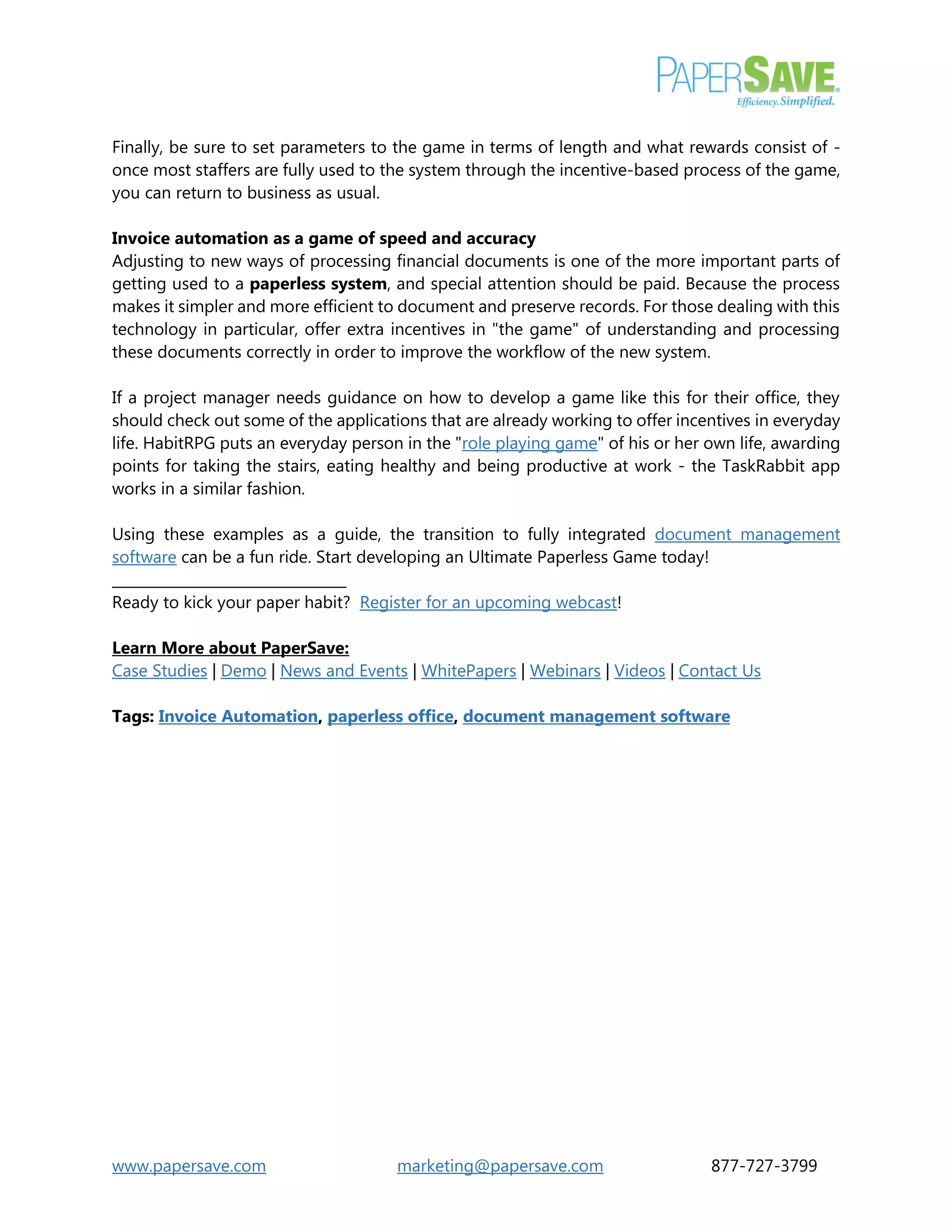 Gamify your paperless transition | PDF | Desktop Publishing | Computer ...