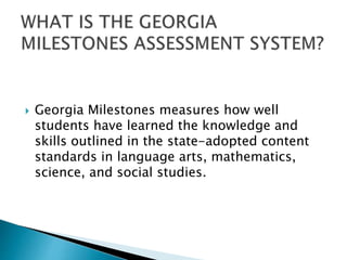 Georgia Milestones Parent Presentation 3rd-5th Grade | PPTX