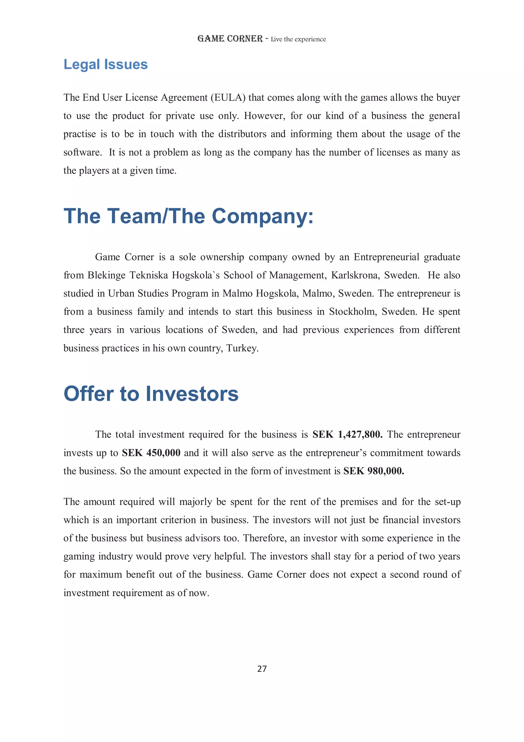 Gaming cafe-business-plan | PDF