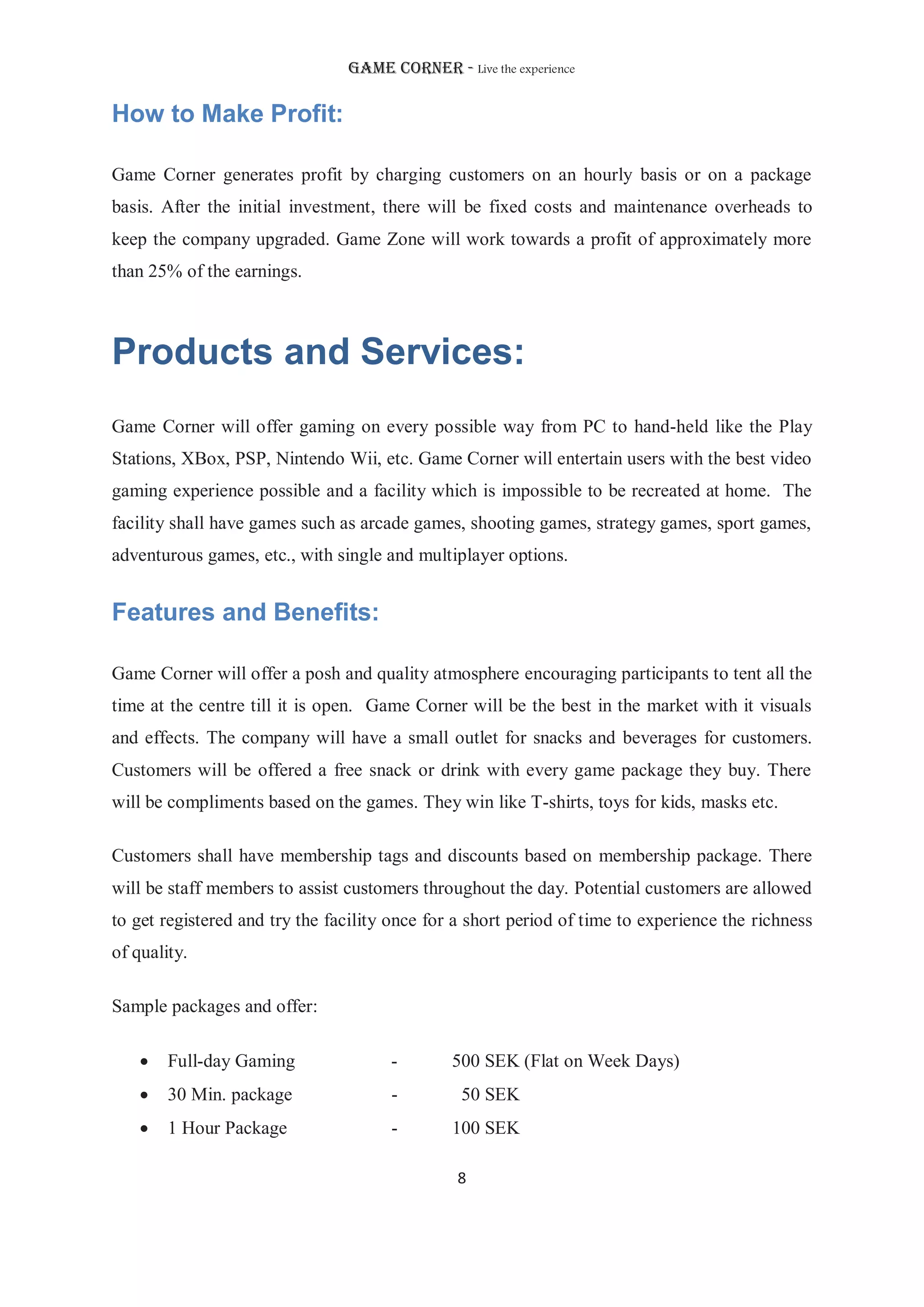 Gaming cafe-business-plan | PDF