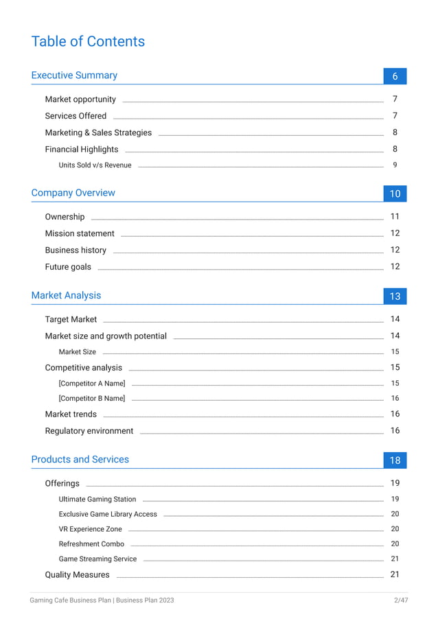 Gaming Cafe Business Plan Example | PDF