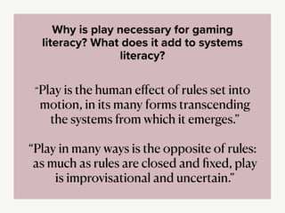 Gaming Literacy | PDF