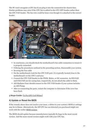 What To Do If 511 CPU Fan is Not Detected In Bios | PDF | Home Appliances | Home & Garden