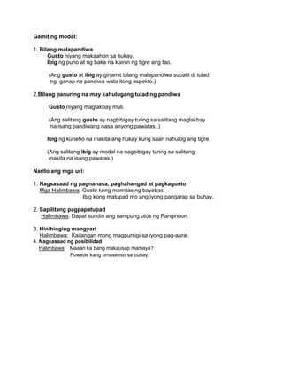 Gamit ng modal | DOCX