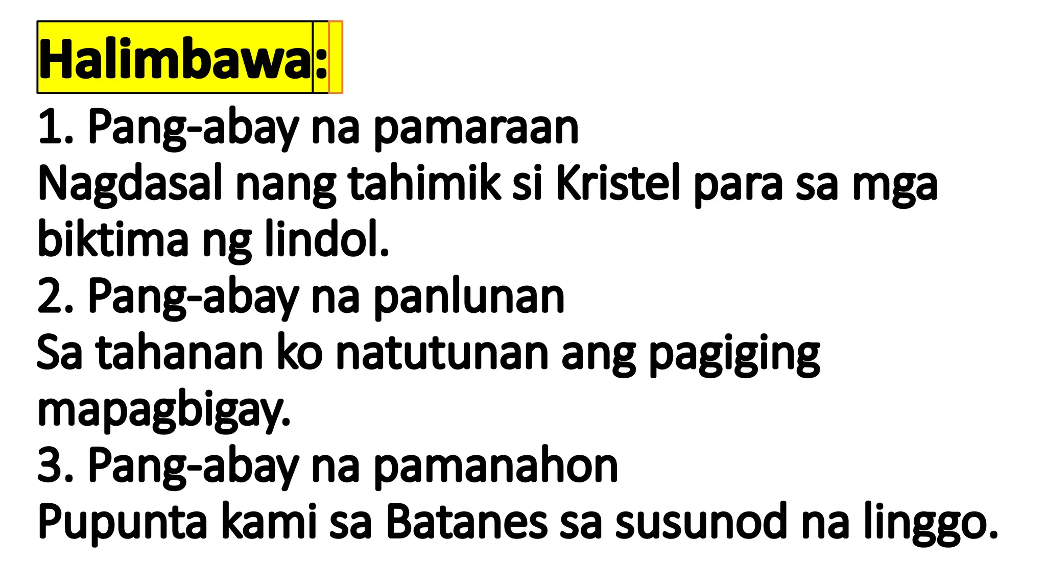 Gamit ng Pang-abay sa Paglalarawan ng Kilos- Quarter 3 - FILIPINO 5 ...