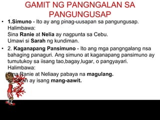 Gamit ng pangngalan sa pngungusap | PPT