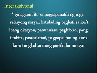 Gamit ng Wika sa Lipunan | PPTX