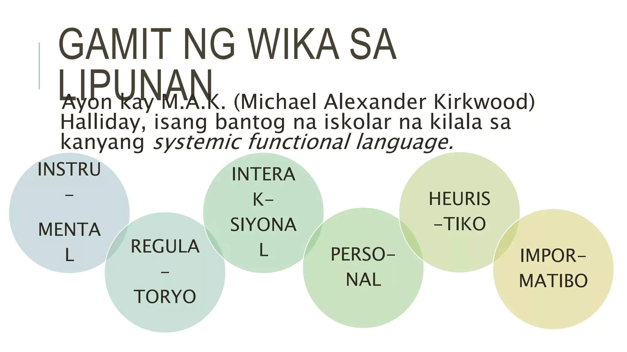 Gamit ng Wika sa Lipunan | PPTX