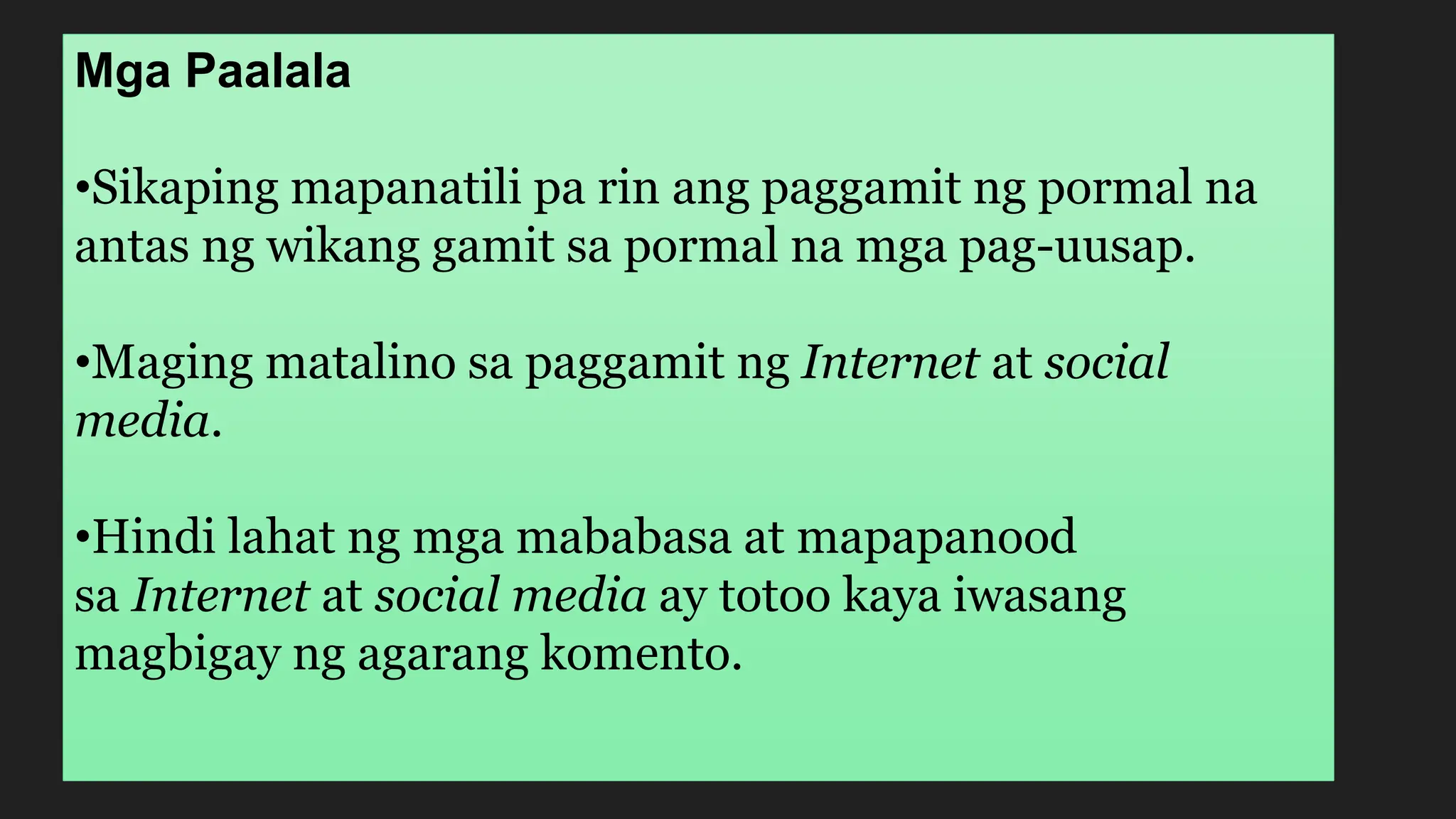 gamit ng wika sa social media KOMUNIKASYON AT PANANALIKSIK SA WIKA AT KULTURANG PILIPINO.pptx