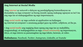 gamit ng wika sa social media KOMUNIKASYON AT PANANALIKSIK SA WIKA AT KULTURANG PILIPINO.pptx