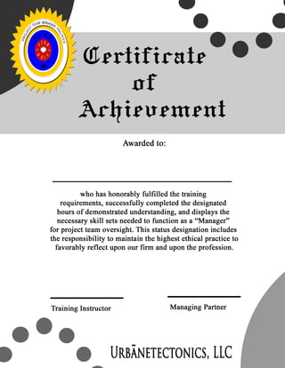 Project Team Management Training Certificate | PDF