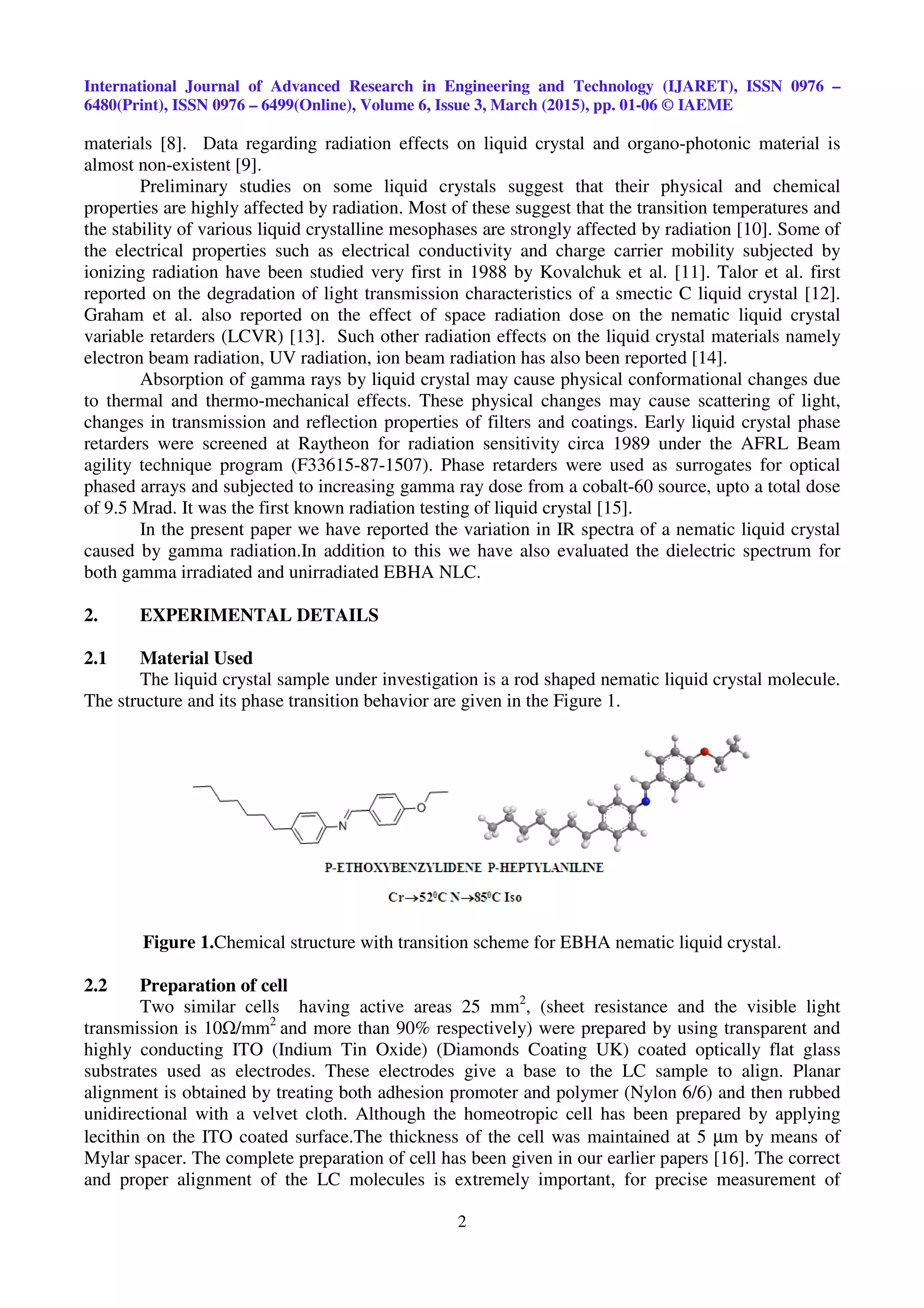GAMMA RADIATION-INDUCED TRANSFORMATIONAL CHANGE IN IR SPECTRUM OF EBHA ...