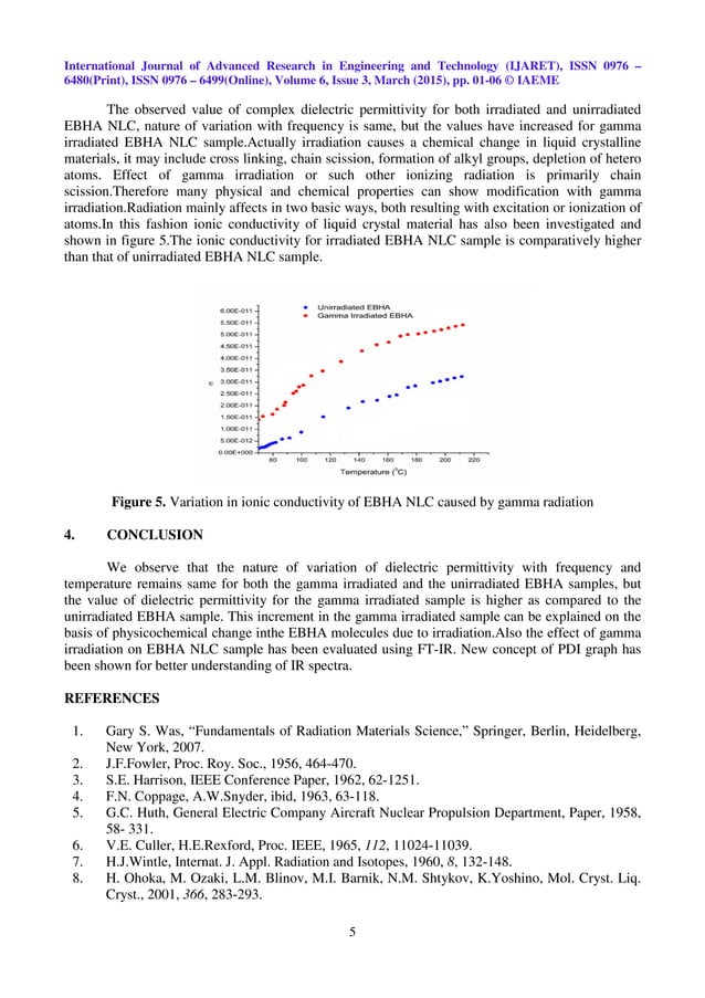 GAMMA RADIATION-INDUCED TRANSFORMATIONAL CHANGE IN IR SPECTRUM OF EBHA ...