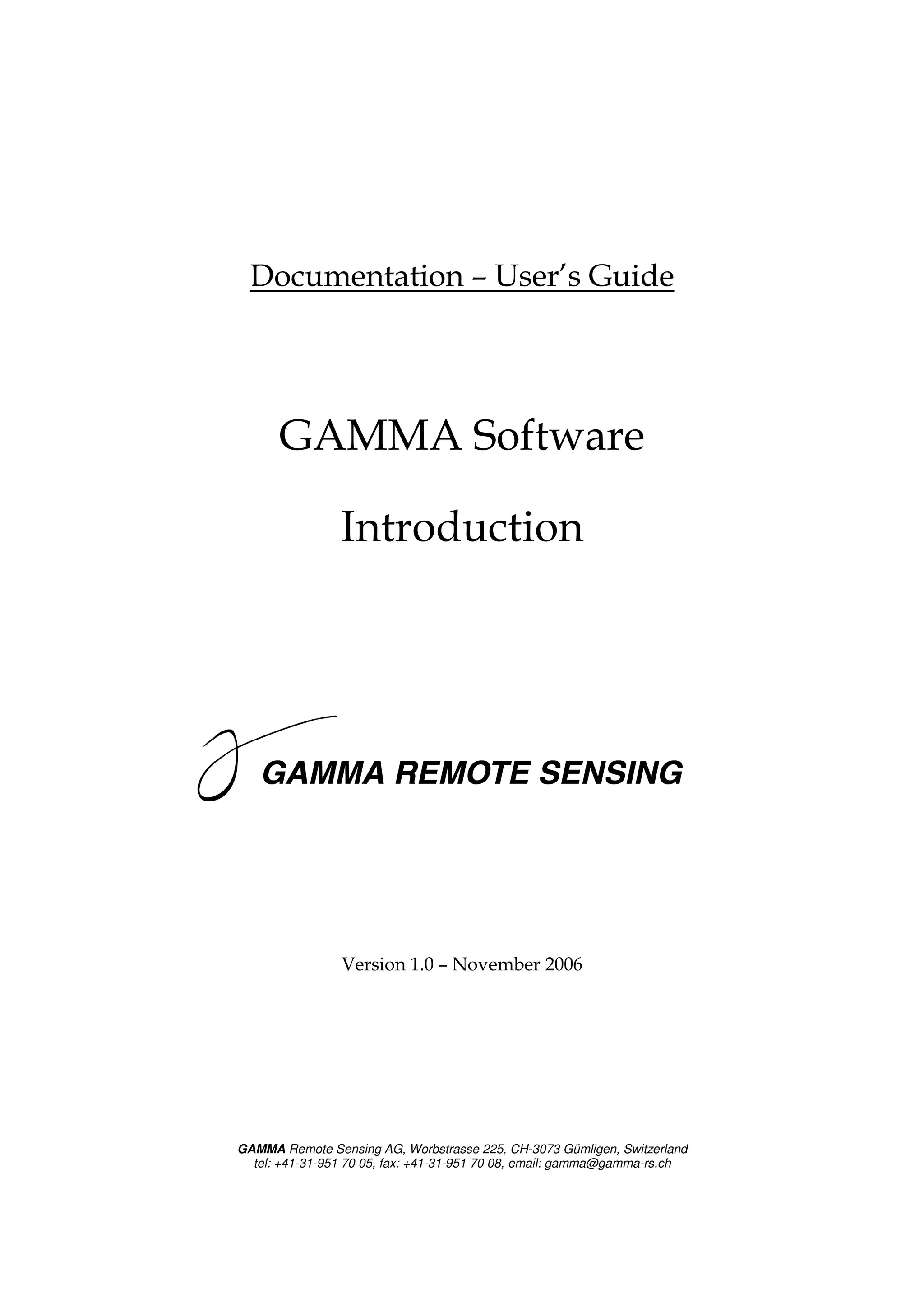 Gamma software introduction | PDF