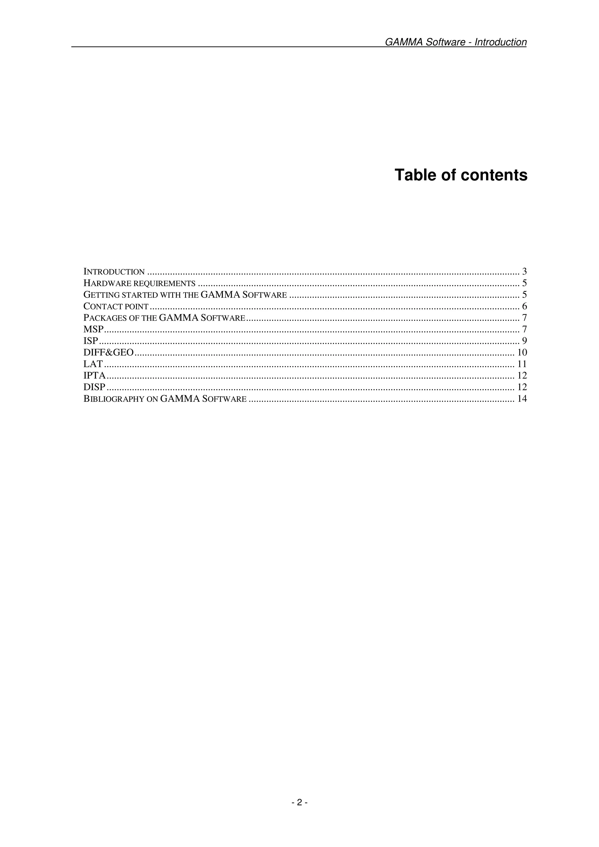 Gamma software introduction | PDF