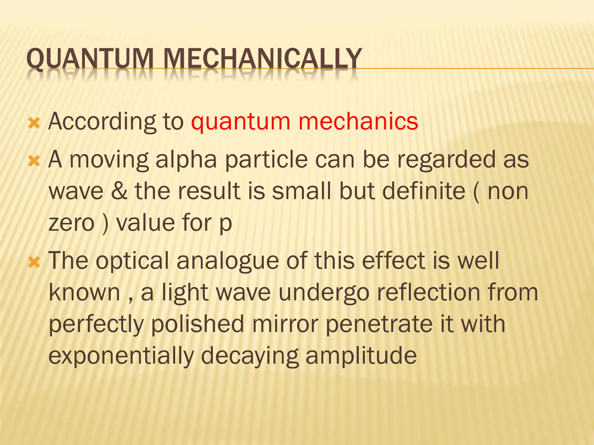 Gamow theory of alpha decay by prerna | PDF