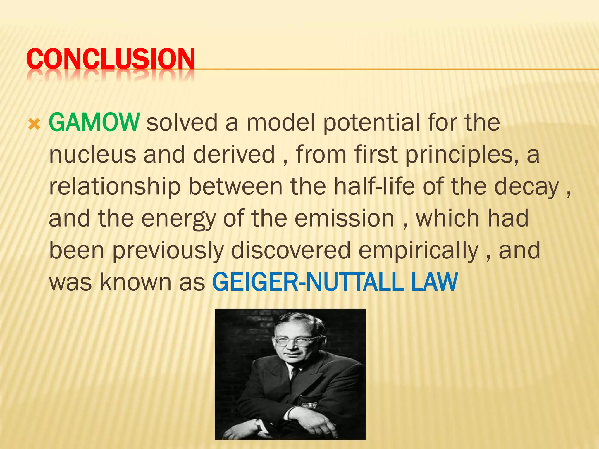 Gamow theory of alpha decay by prerna | PDF