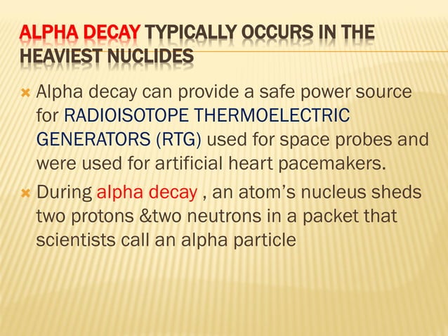 Gamow theory of alpha decay by prerna | PDF | Chemistry | Science