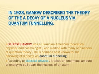 Gamow theory of alpha decay by prerna | PDF | Chemistry | Science