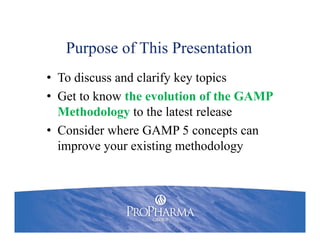 Overview of Computerized Systems Compliance Using the GAMP® 5 Guide | PDF