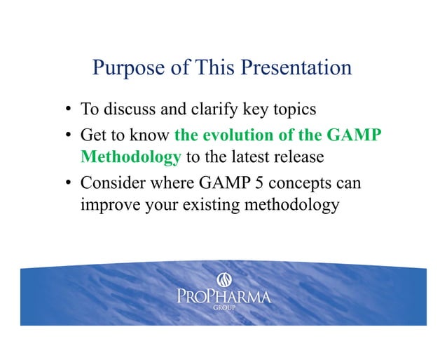 Overview of Computerized Systems Compliance Using the GAMP® 5 Guide ...