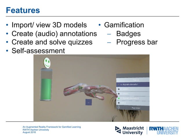 An Augmented Reality Framework for Gamified Learning | PPT