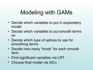 General Additive Models in R | PPT