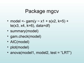 General Additive Models in R | PPT