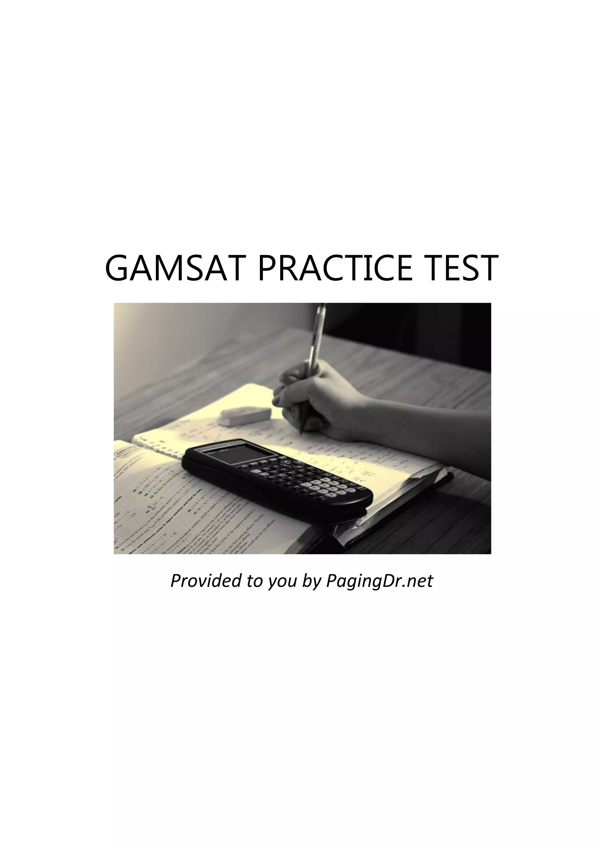 GAMSAT Practice Test (v0.15) | PDF