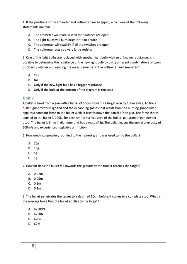GAMSAT Practice Test (v0.15) | PDF | Standardized Testing | Educational ...