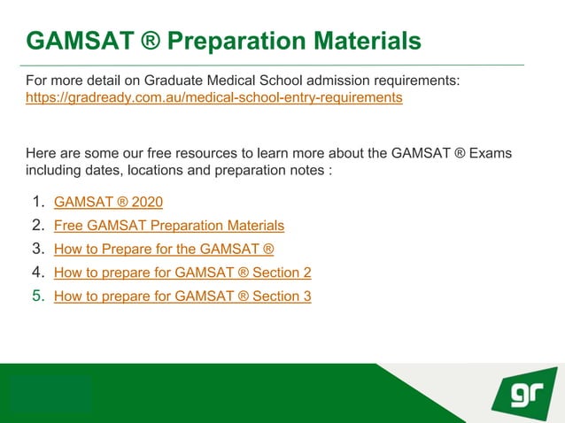 GAMSAT Section 1: How to Prepare | PPTX