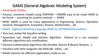 GAMS Introduction General- Dr Shady.pptx | Technology & Computing