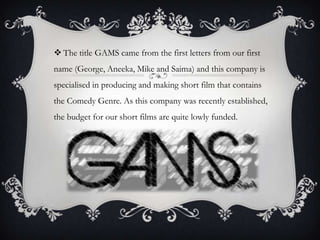 Gams productions | PPT
