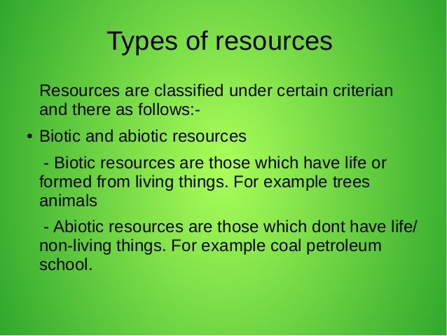 RESOURCES & TYPES