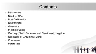 Generative Adversarial Network (GAN) | PPTX