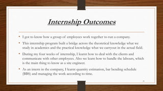 Final Year Civil Engineering Internship | PPTX