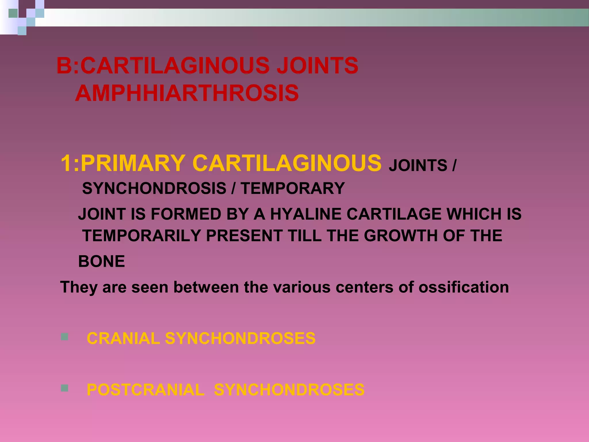General Anatomy of Joints | PPT