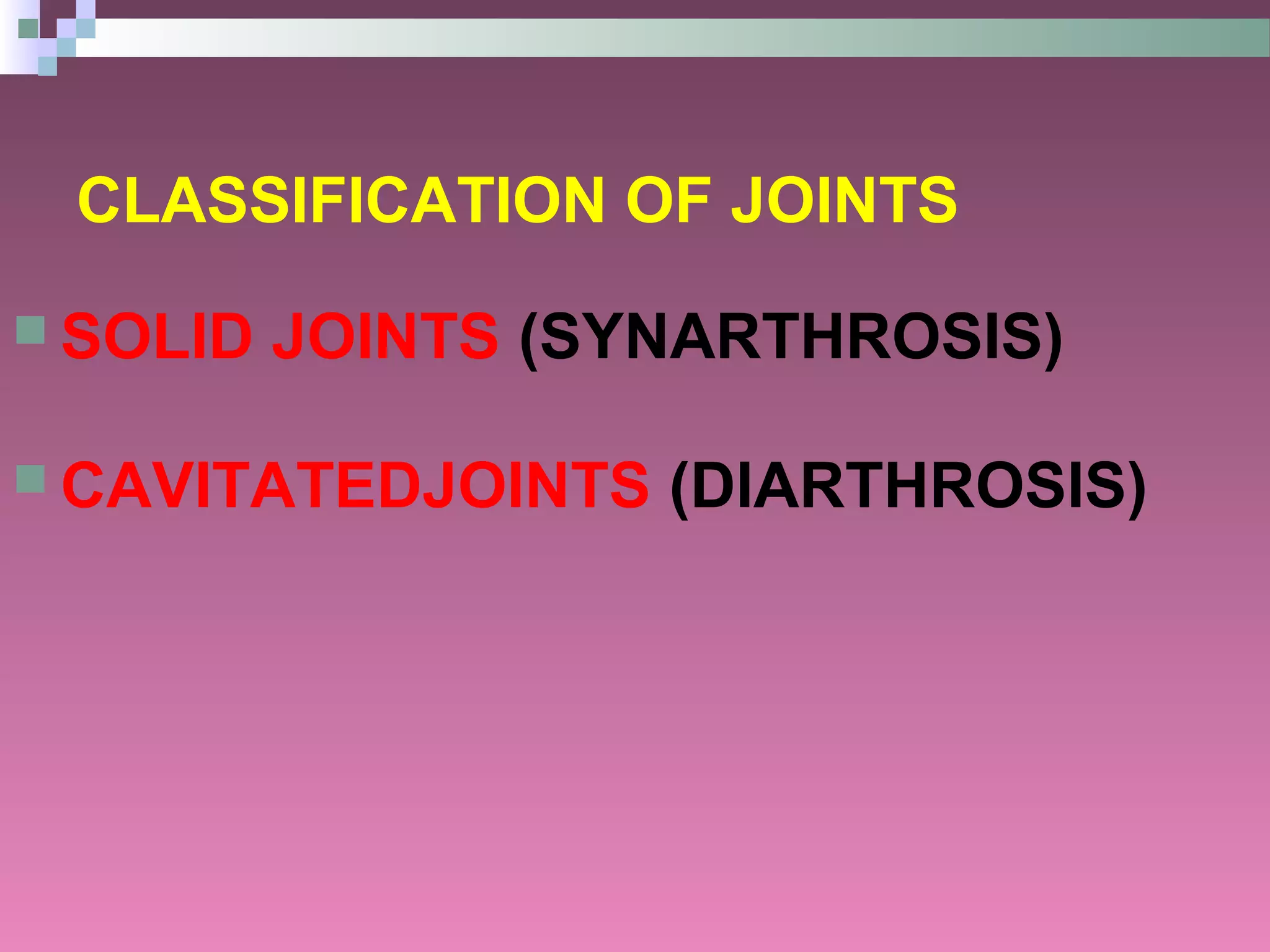 General Anatomy of Joints | PPT
