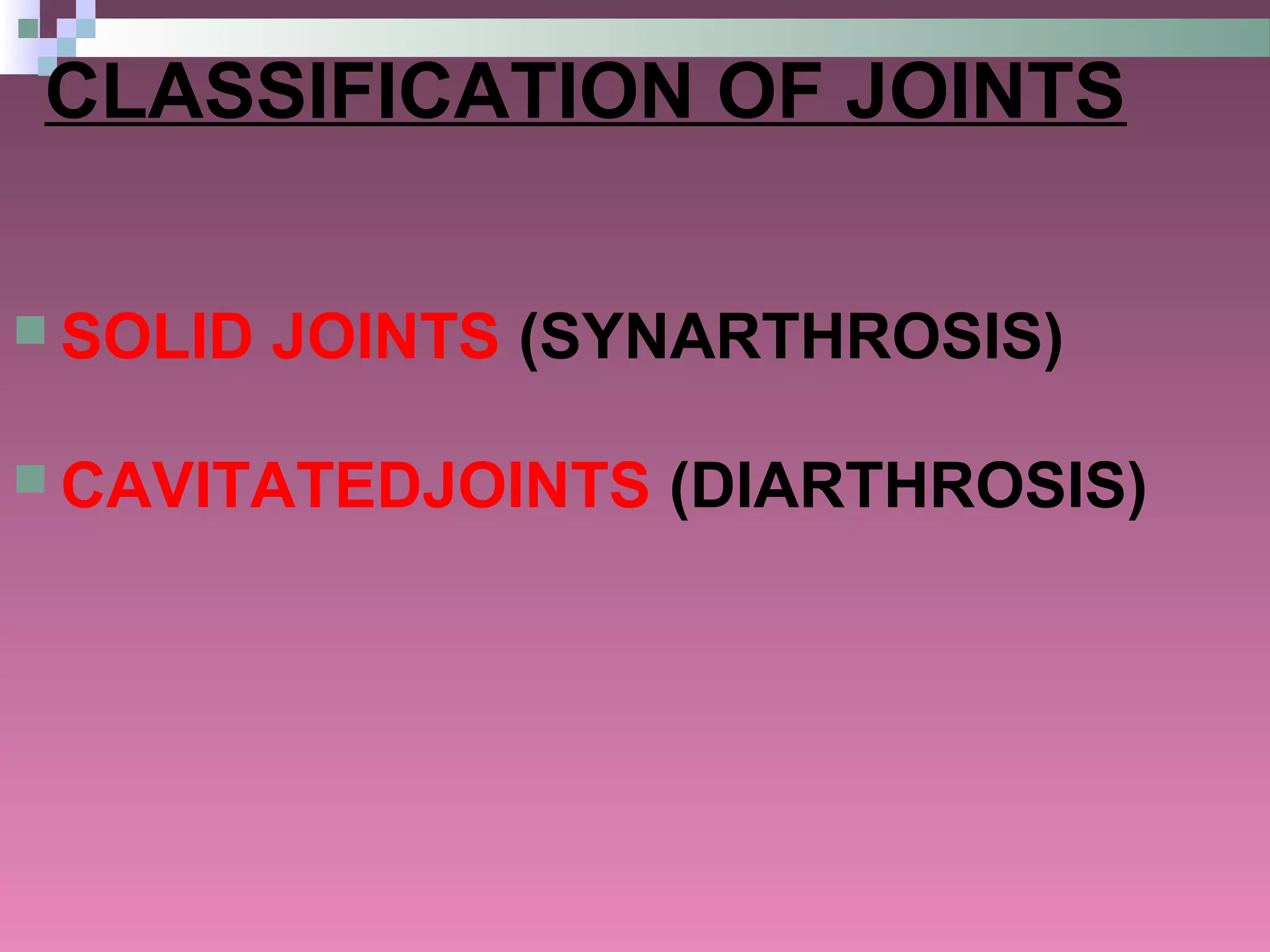 General Anatomy of Joints | PPT
