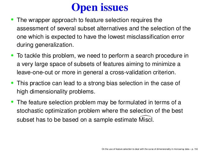 Feature Selection And Microarray Data