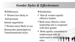 Re-Thinking leadership in Gendered Organization | PPTX