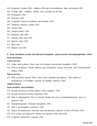 GANDHAM RAJEEV-BIOCHEMISTRY IMPORTANT QUESTIONS-RGUHS-2017 | DOCX